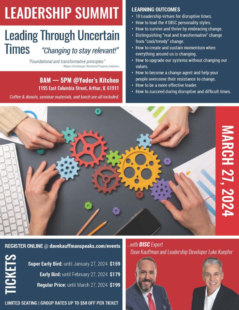 Leadership Summit | Arthur, IL (March 27) | Dave Kauffman